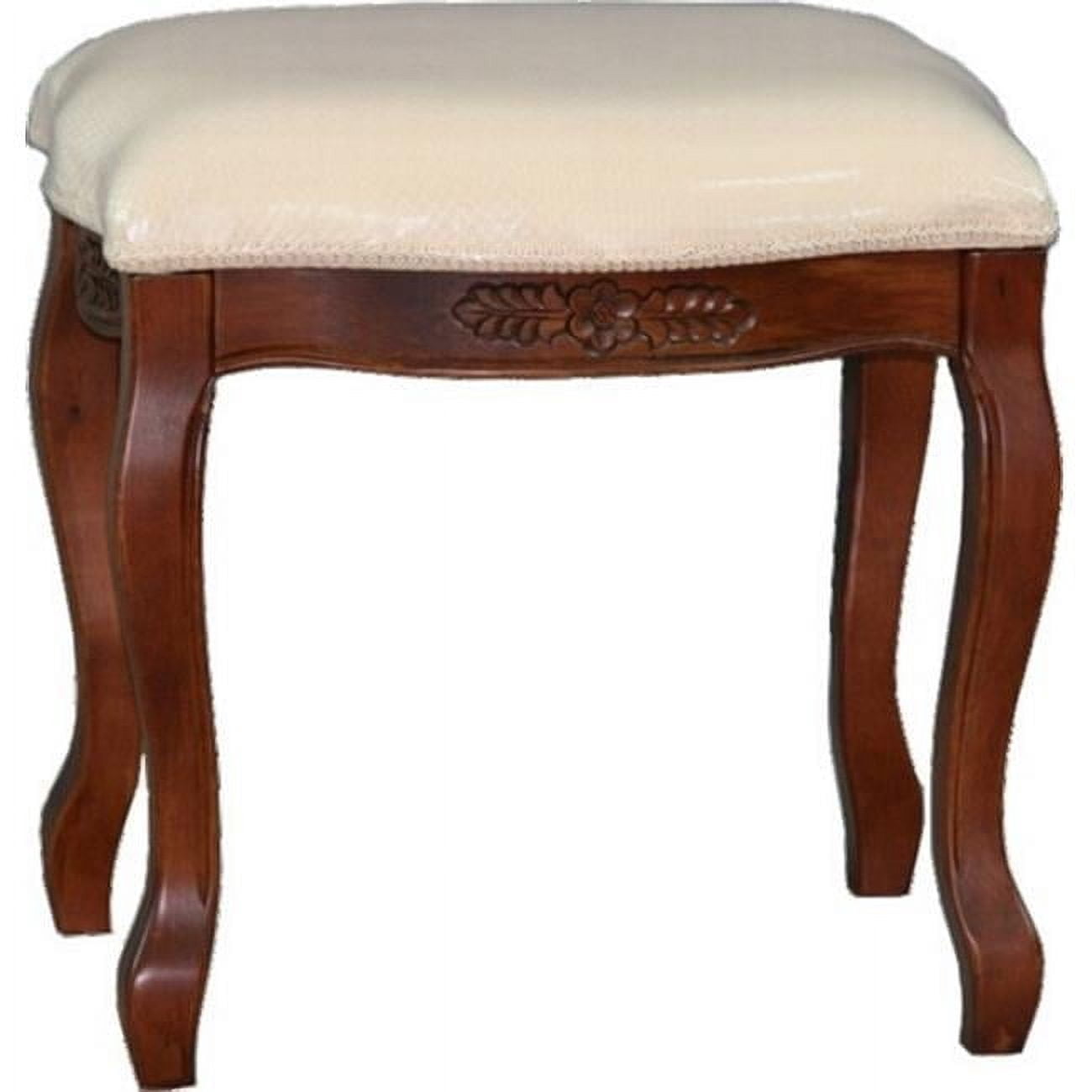 International Caravan 3863 Wood Stool with Cushioned Top - Walmart.com