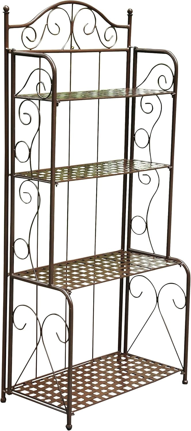International Caravan 4-Tier Iron Indoor/Outdoor Bakers Rack (Bronze ...