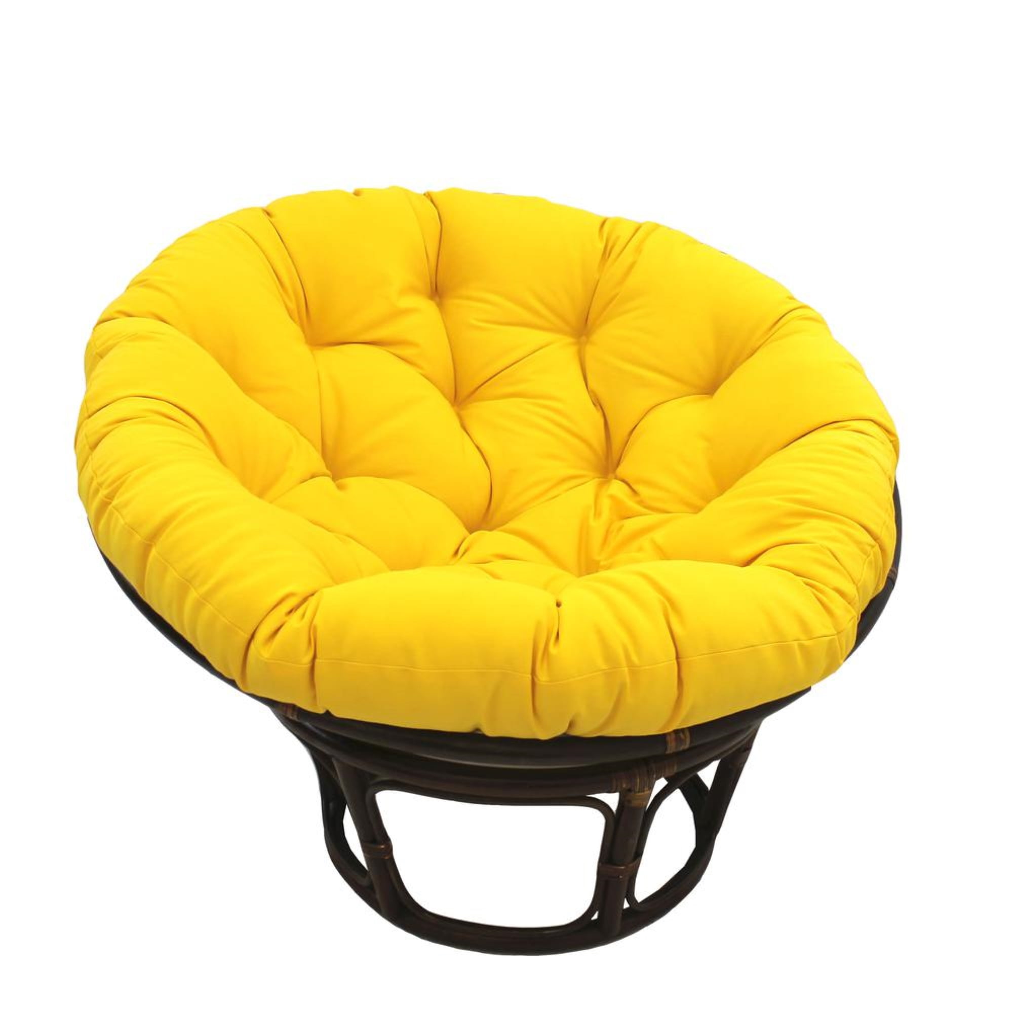 International Caravan Big 42-Inch Round Rattan Papasan Chair with Solid ...