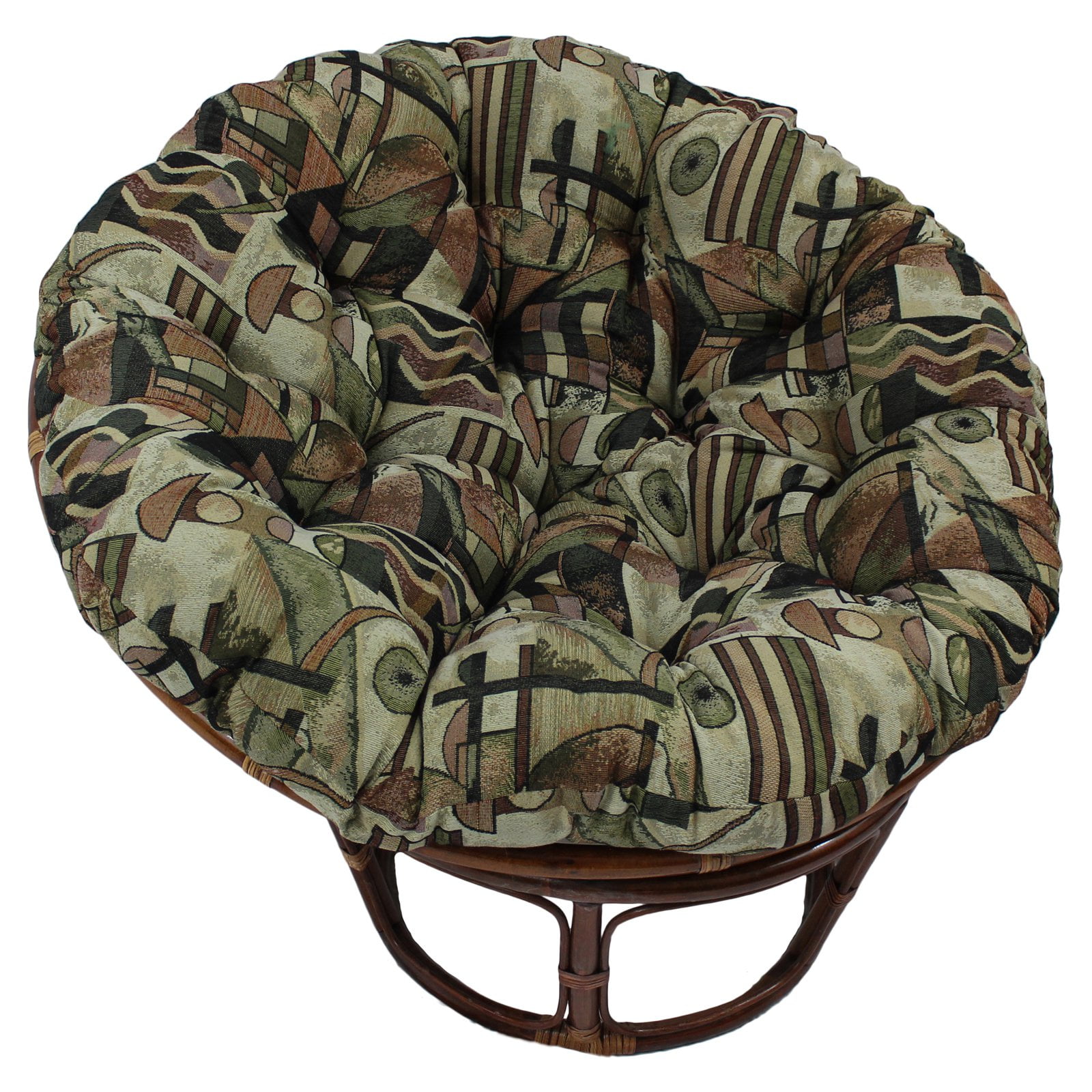 International Caravan Bali 42-inch Rattan Papasan Chair with Tapestry ...