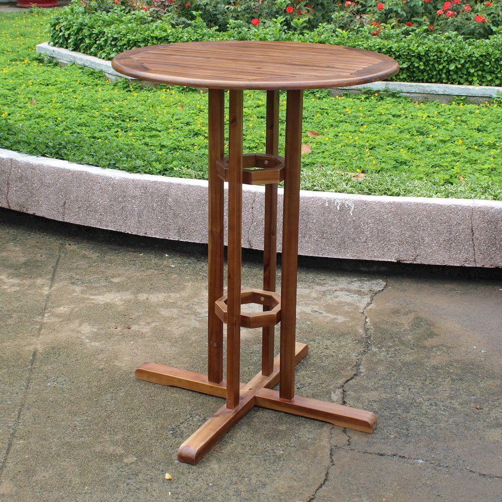 Highland Acacia Wood Bar-height Bistro Table - Walmart.com