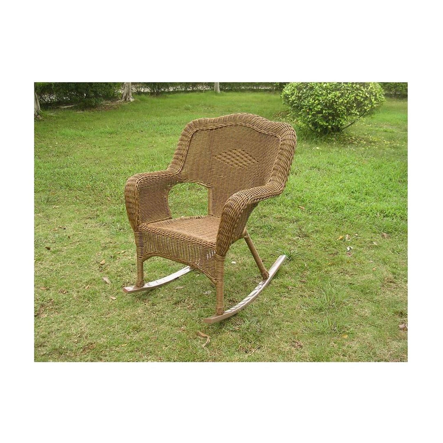 International Caravan Camelback Resin Wicker Rocker, Mocha - Walmart.com
