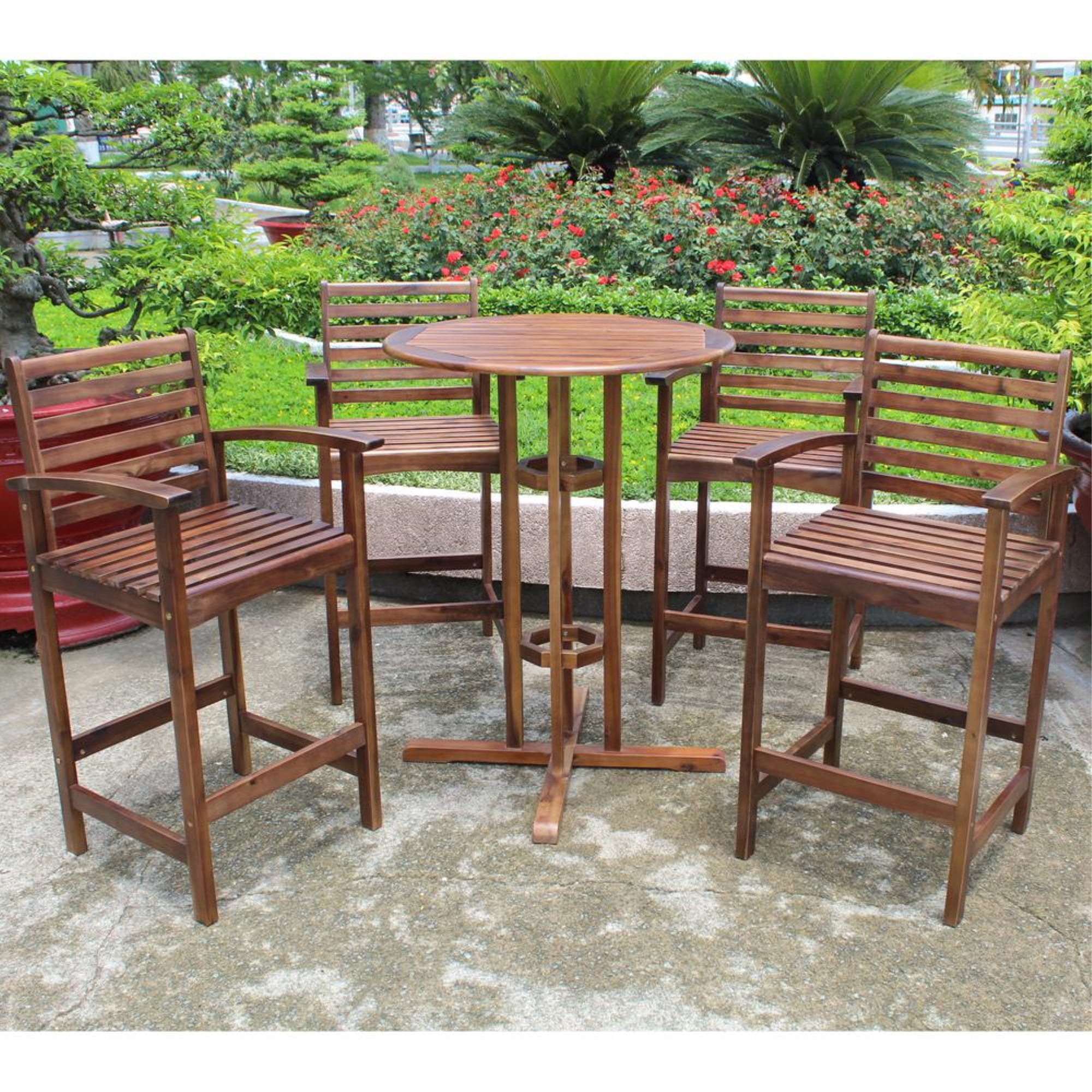Highland Bar Height Set of Five Dining Set, stain - Walmart.com