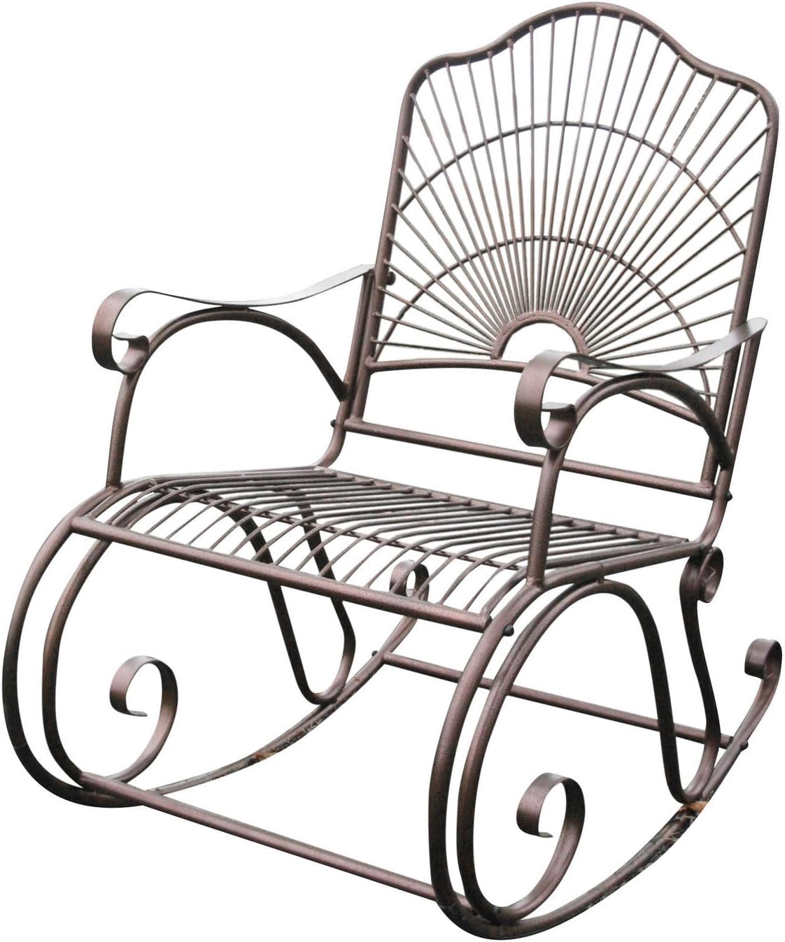 International Caravan Iron Bronze Patio Rocking Chair - Walmart.com