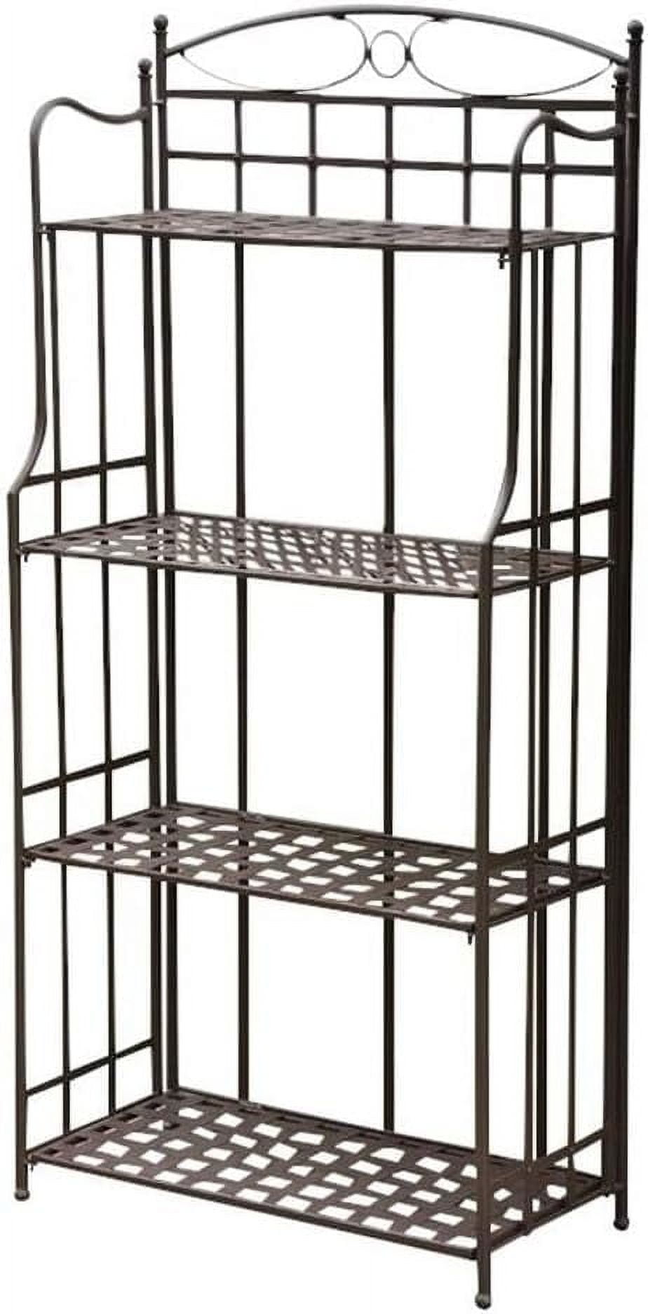International Caravan Iron Outdoor/Indoor Folding Bakers Rack - Walmart.com