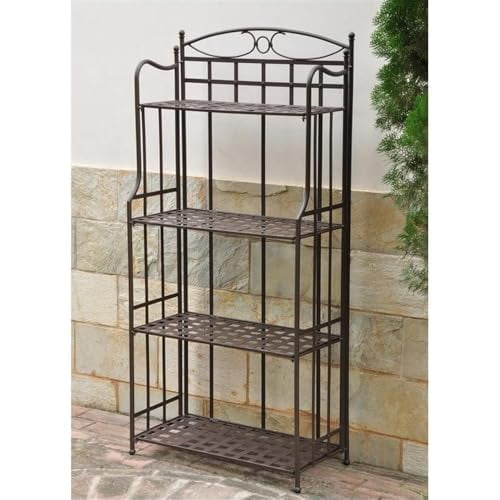 International Caravan Iron Outdoor/Indoor Folding Bakers Rack - Walmart.com