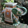 International Caravan Decorative Large Porcelain Elephant Garden Stool ...