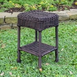 International Caravan Madison 2-Tier Wicker Resin Patio Side Table for ...