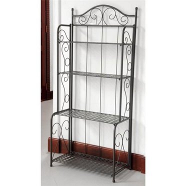 International Caravan Santa Fe Iron 4-Tier Foldable Outdoor Bakers Rack for Kitchens - Walmart.com
