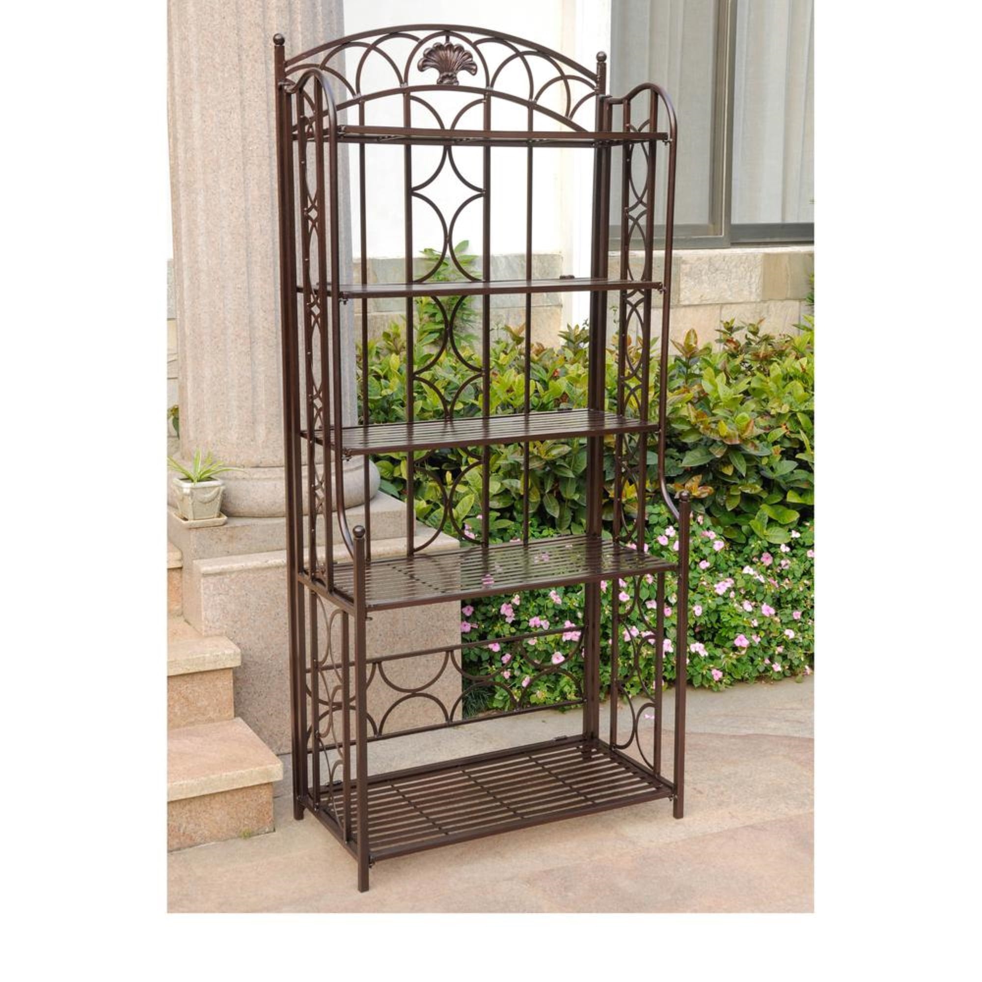International Caravan Iron Outdoor Heavy Duty 5-Tier Foldable Bakers ...