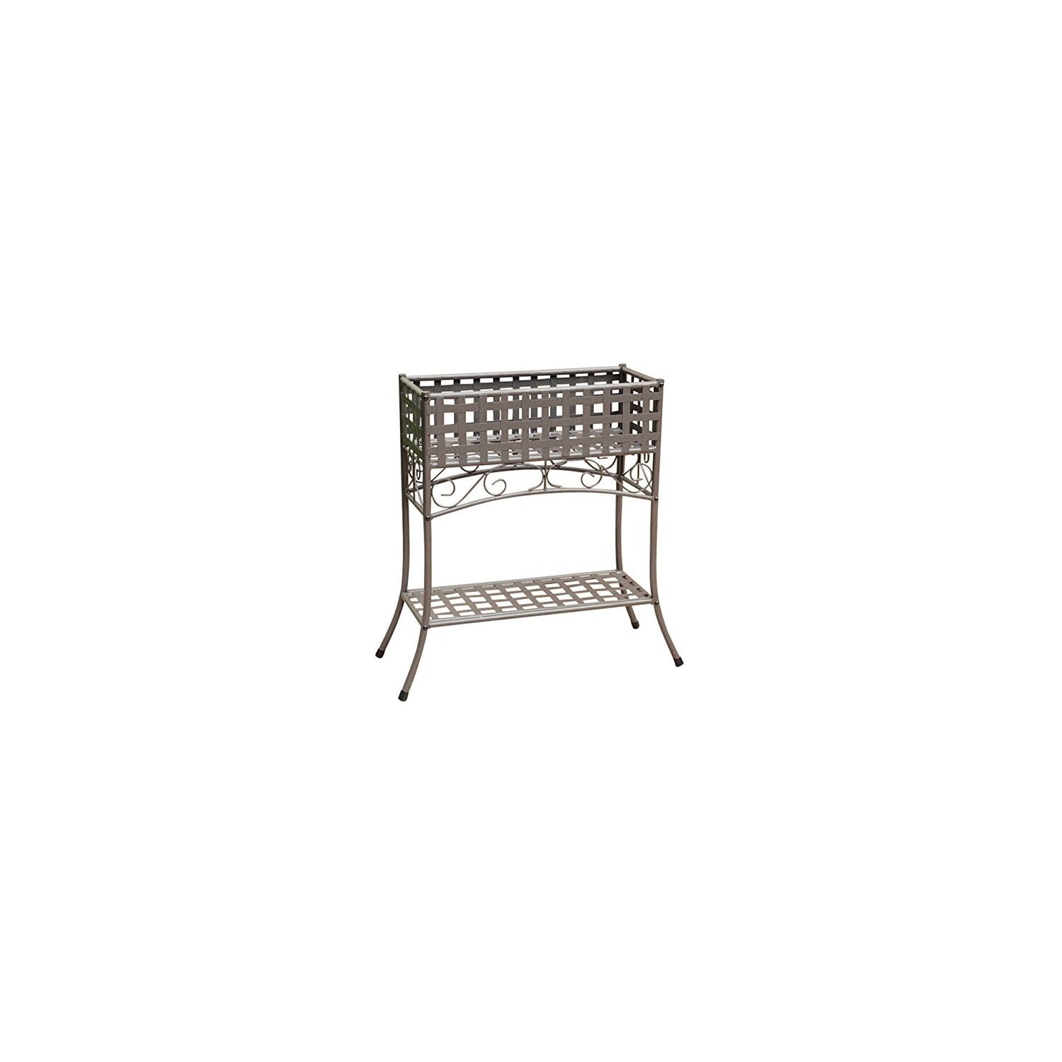 International Caravan Mandalay Rectangular Iron Plant Stand, Hammered ...