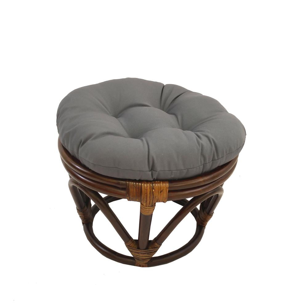 International Caravan Rattan Footstool with Twill Cushion - Walmart.com