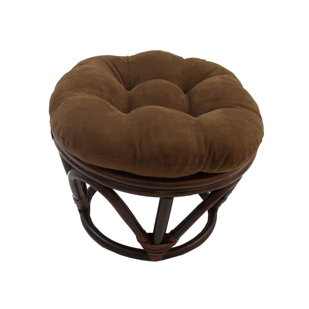 International Caravan Rattan Ottoman with Micro Suede Cushion - Walmart.com