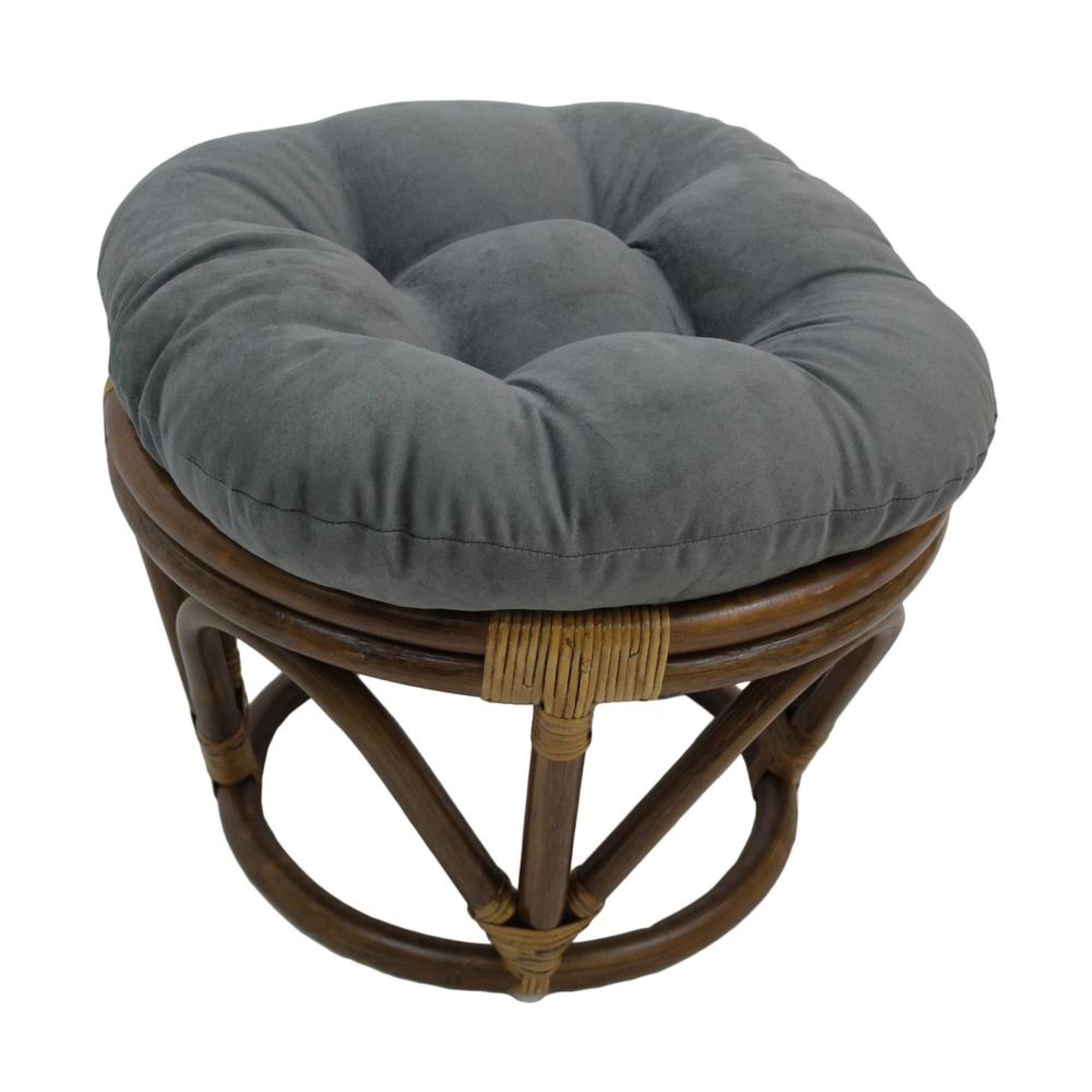 International Caravan Rattan Ottoman with Micro Suede Cushion - Walmart.com