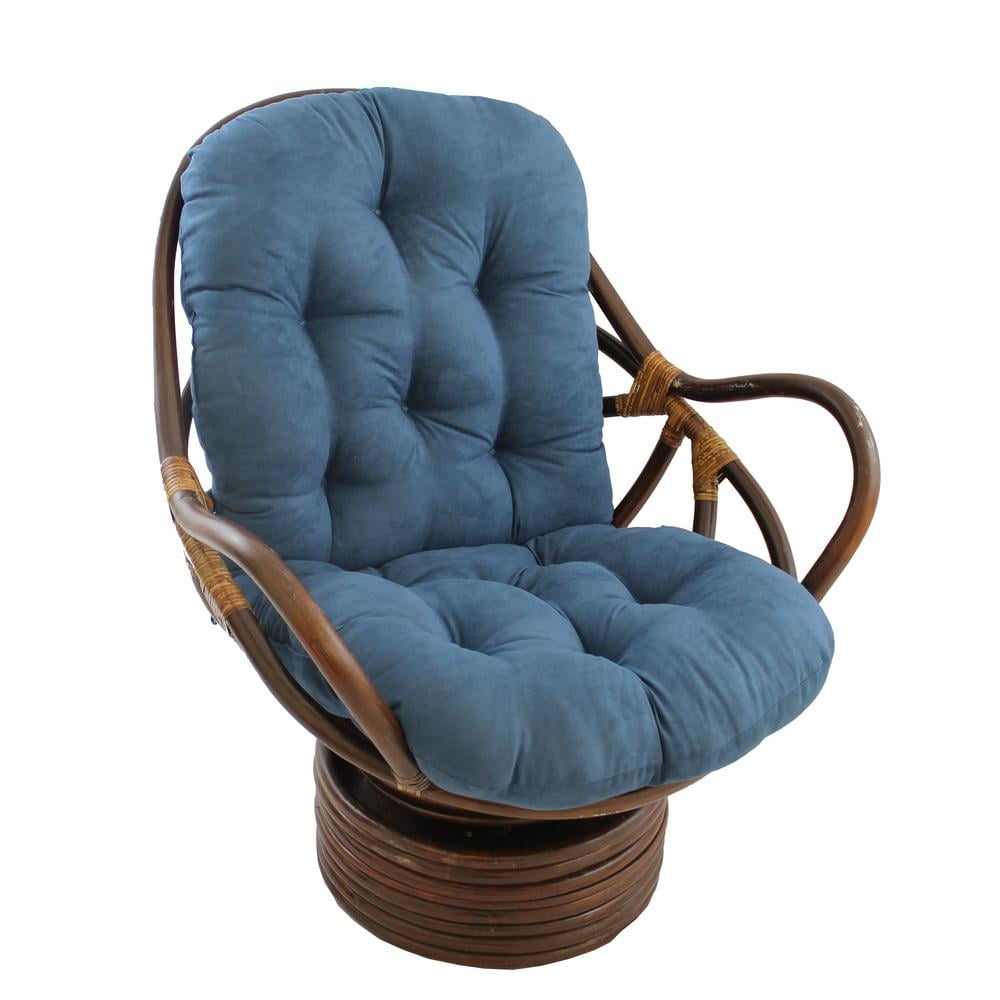 International Caravan Rattan Swivel Rocker with Micro Suede Cushion ...