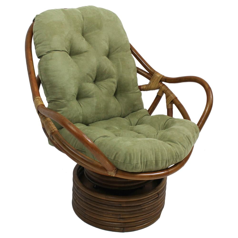 International Caravan Indoor Rattan Rocking Chair with Micro Suede ...