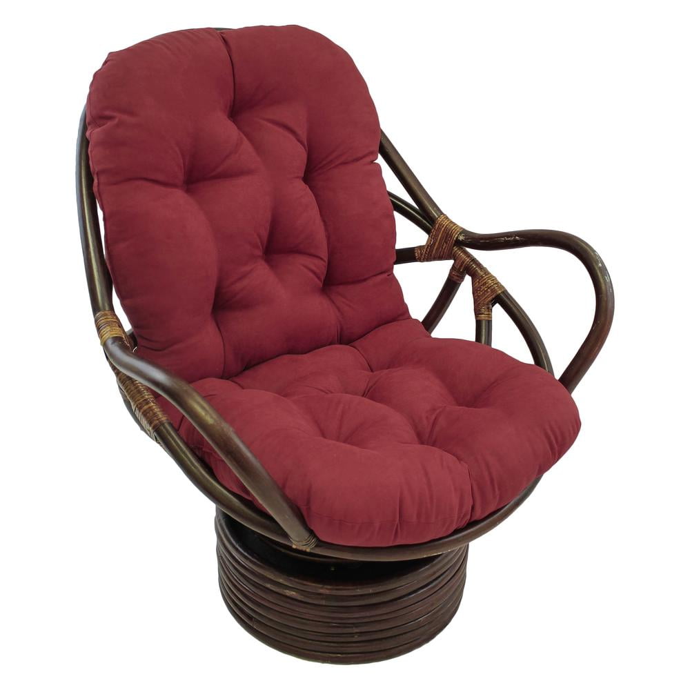 International Caravan Rattan Swivel Rocker with Micro Suede Cushion ...