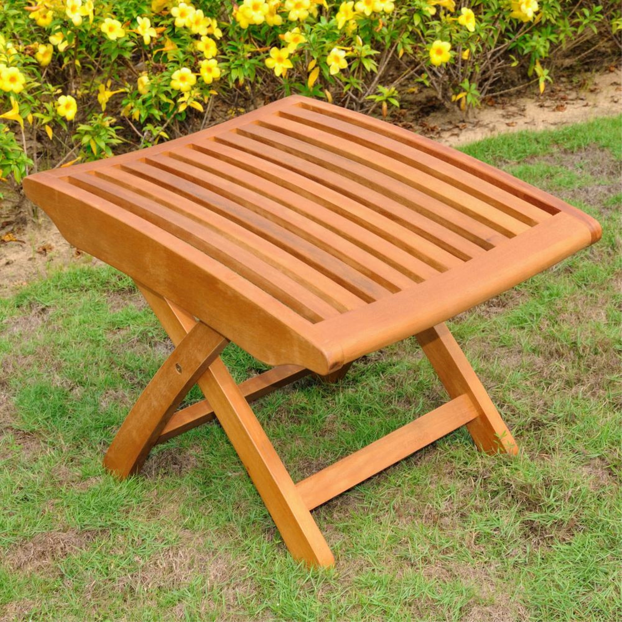 International Caravan Royal Tahiti Folding Wood Foot Rest, Balau Wood ...