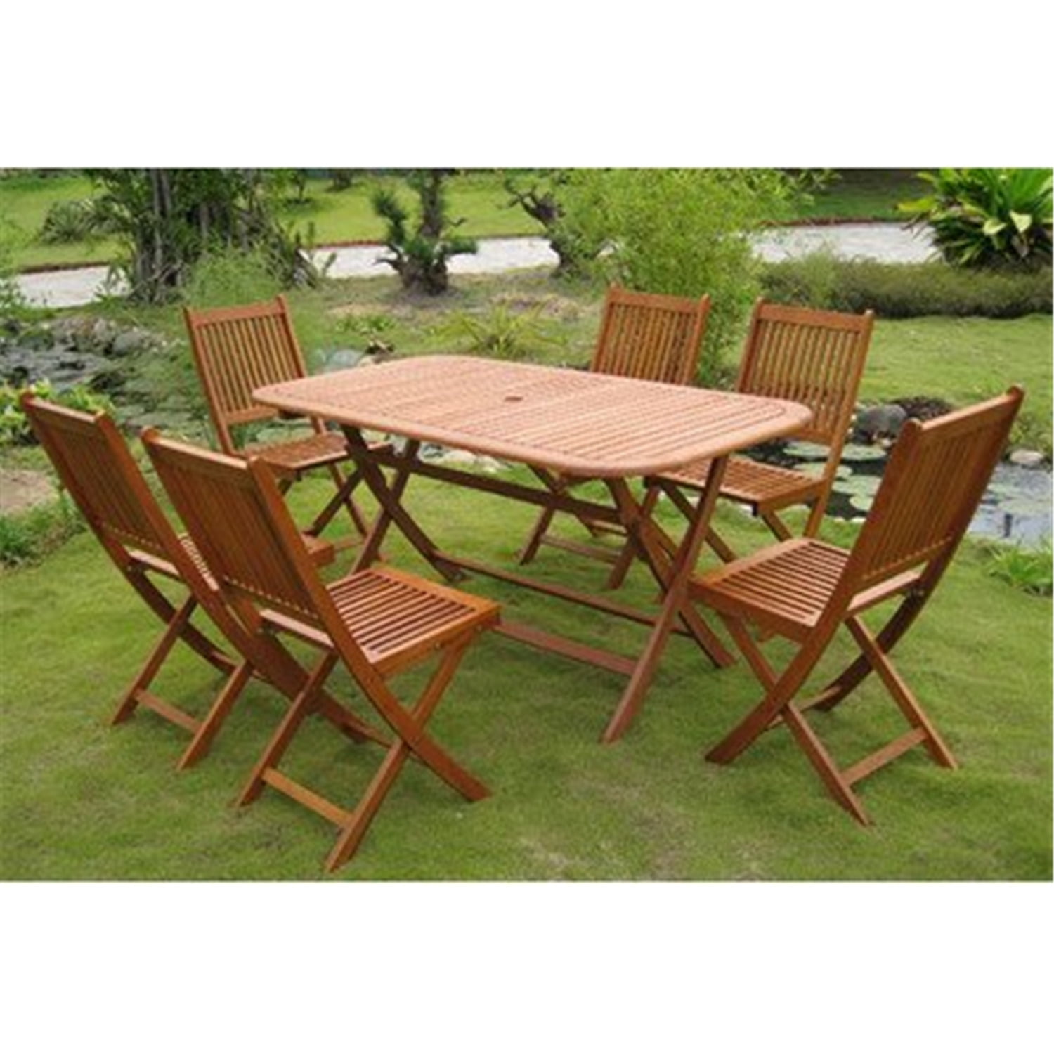 International Caravan Royal Tahiti Galende Patio Dining Set - Walmart.com