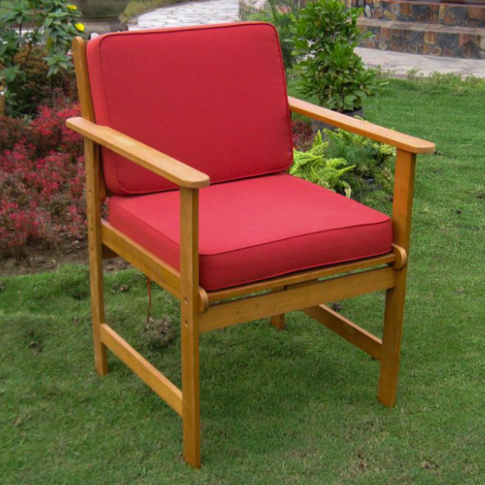Royal Tahiti Gulf Port Yellow Balau Hardwood Chairs with Cushions (Set ...