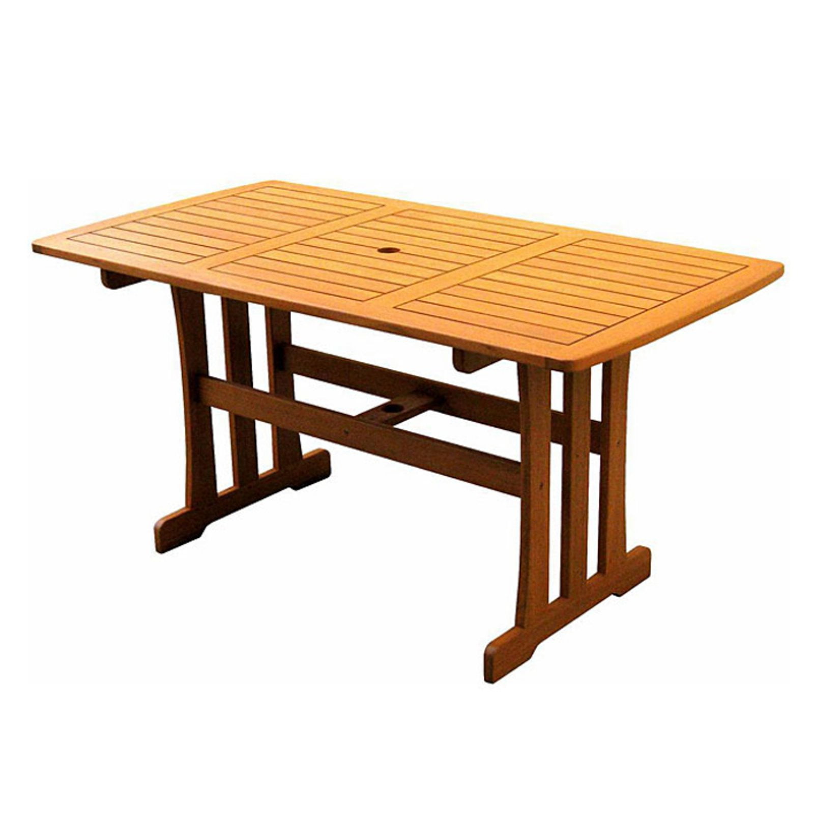 Royal Tahiti Outdoor Wood Rectangular Dining Table - Walmart.com