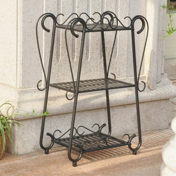 Santa Fe Iron Nailhead 3-Tier Plant/Utility Shelf - Walmart.com