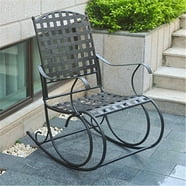 International Caravan Tropico Wrought Iron Rocking Chair for Outdoor ...