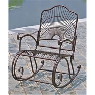 International Caravan Tropico Wrought Iron Rocking Chair for Outdoor ...