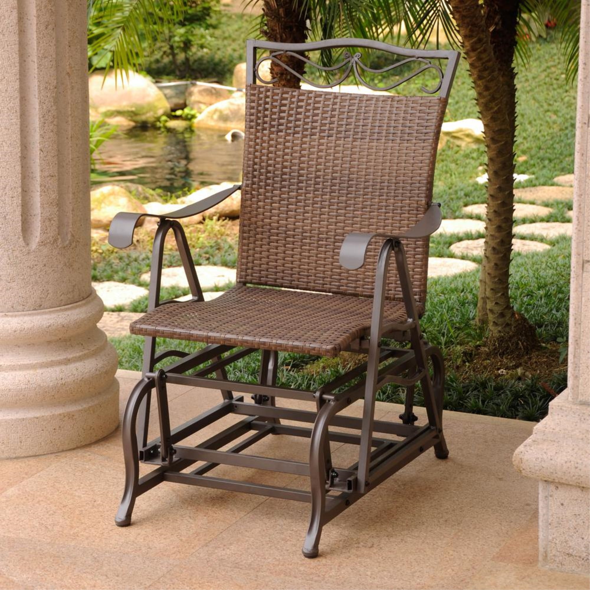 Valencia Resin Wicker/Steel Single Glider - Walmart.com