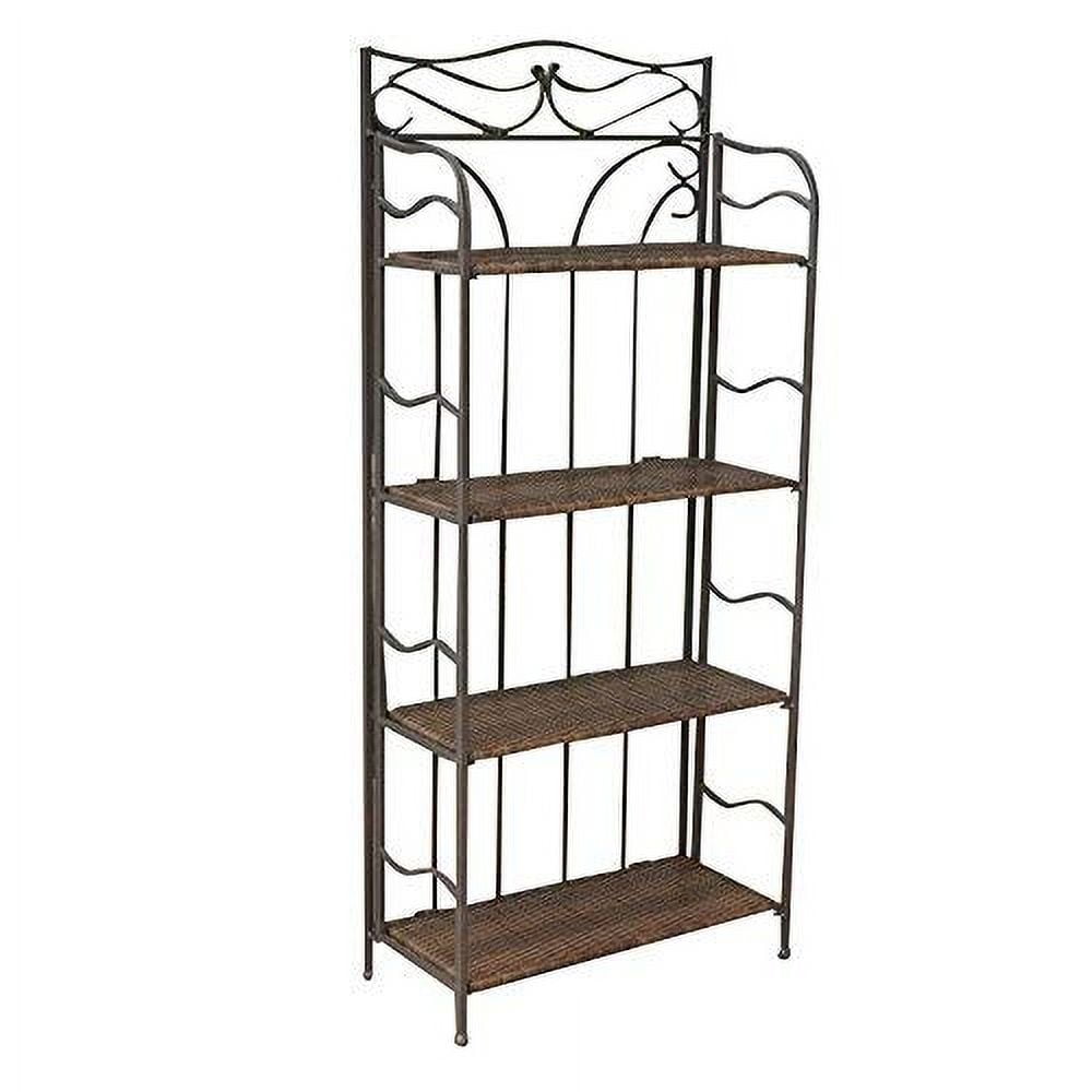 International Caravan Wicker Resin 4-Tier Baker Rack, Antique Brown - Walmart.com