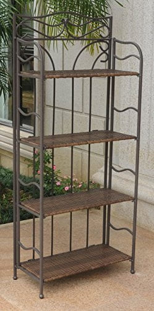 International Caravan Wicker Resin 4-Tier Baker Rack, Antique Brown - Walmart.com
