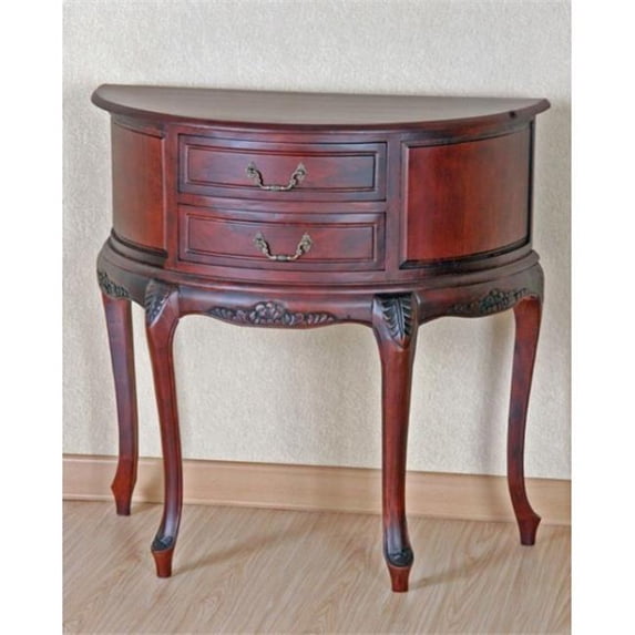 International Caravan Windsor 2 Drawer Console Table in Walnut Stain ...