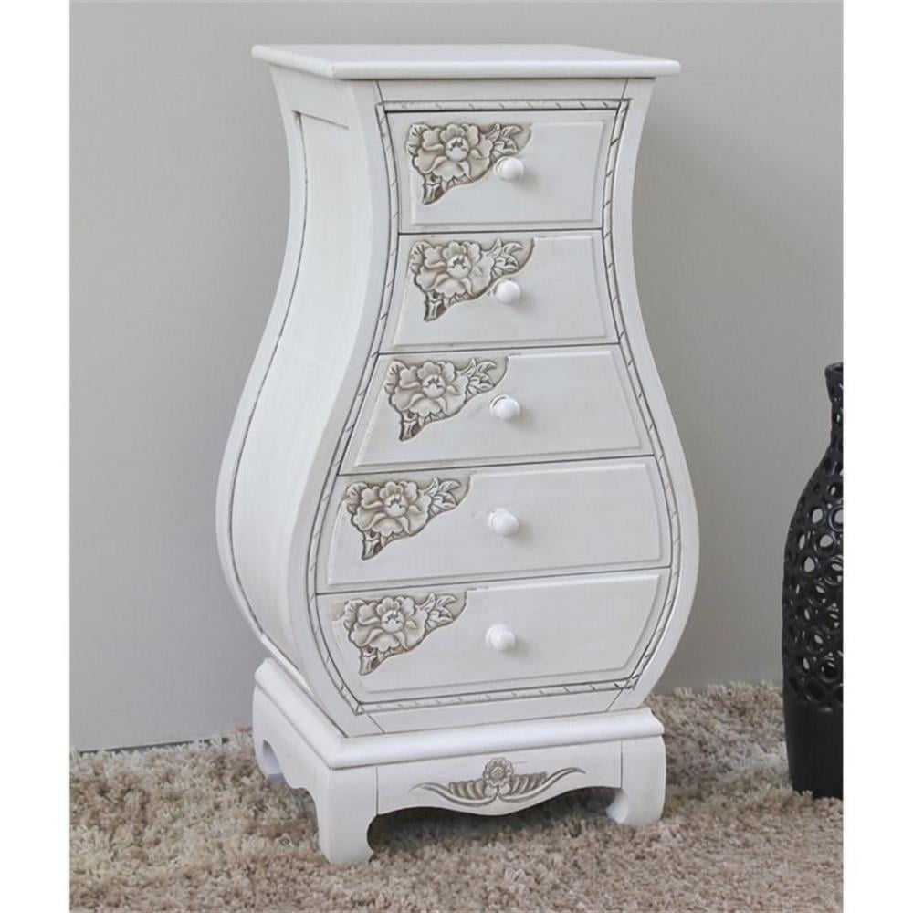 International Caravan Windsor 5 Drawer Bombe Chest in Antique White ...