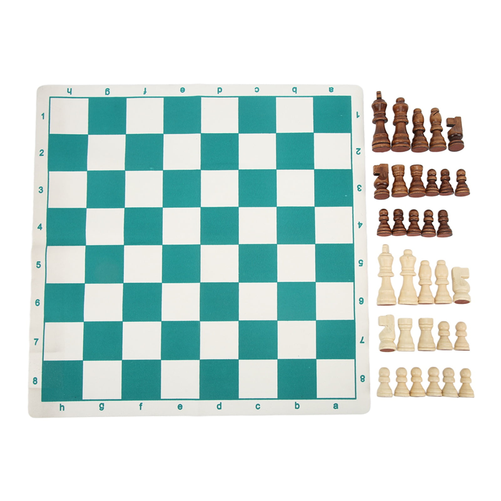 International Chess Set Chess Pieces with PU Checkerboard Chess Board ...