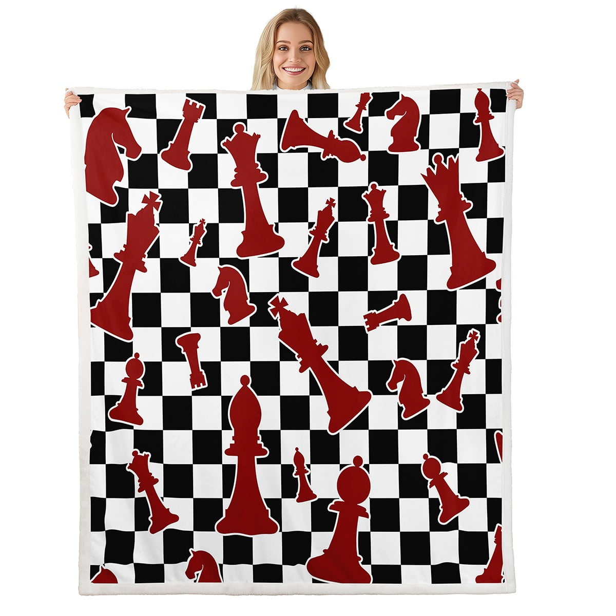 International Chess Throw Blanket,Chess Board Check Blankets Teens ...
