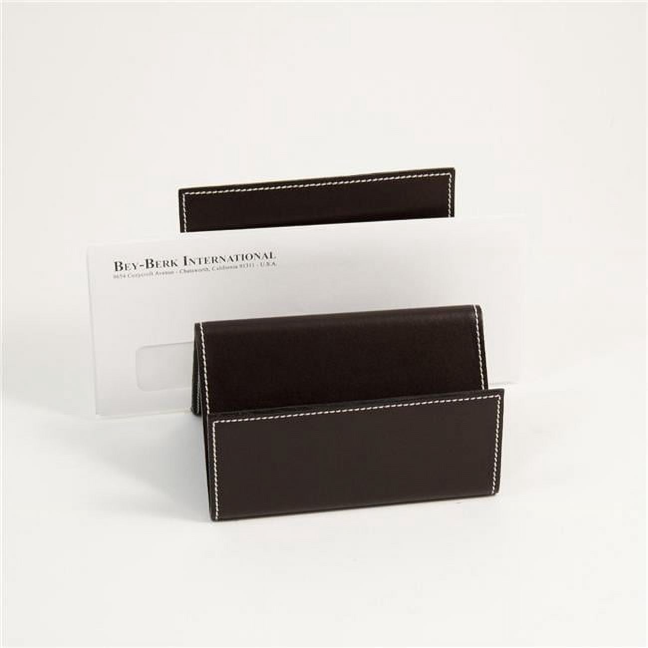 International Coco Brown Leather 2 Section Letter Rack - Walmart.com