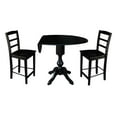 International Concepts 3-Piece Solid Wood Gathering Height Dining Set ...
