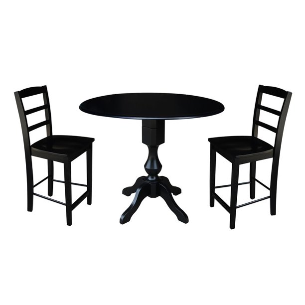 International Concepts 3 Piece Solid Wood Gathering Height Dining Set