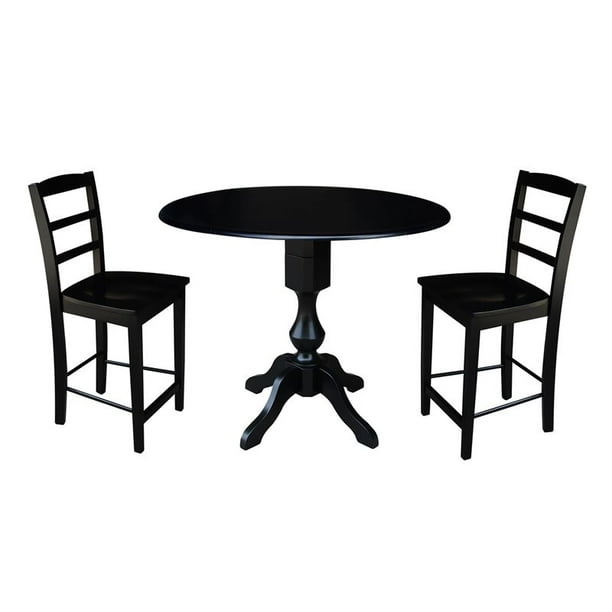 International Concepts 3 Piece Solid Wood Gathering Height Dining Set
