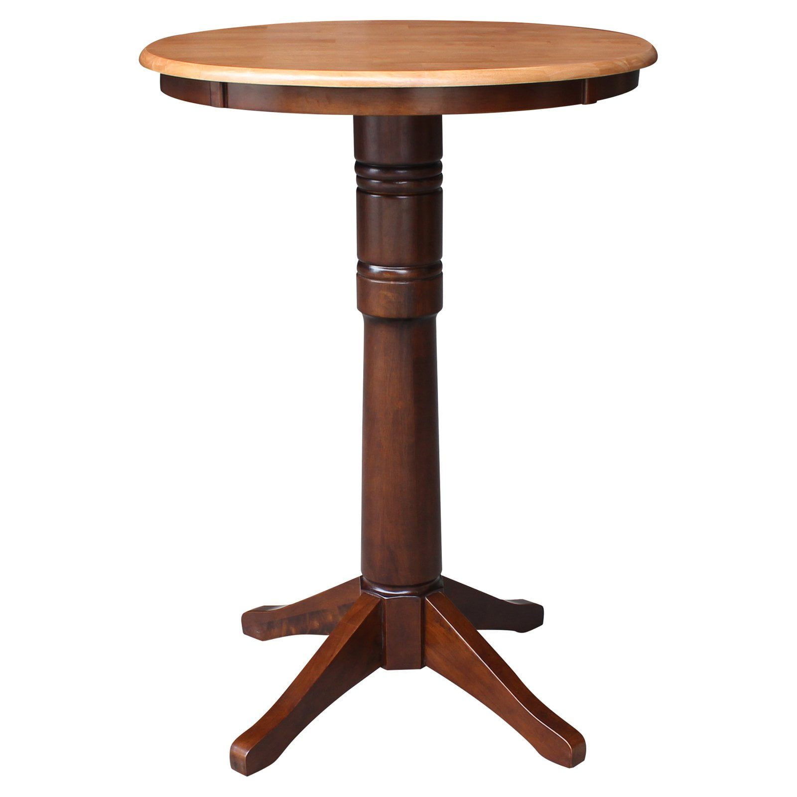 International Concepts 36" Round Pedestal Bar Height Table in Cinnamon ...