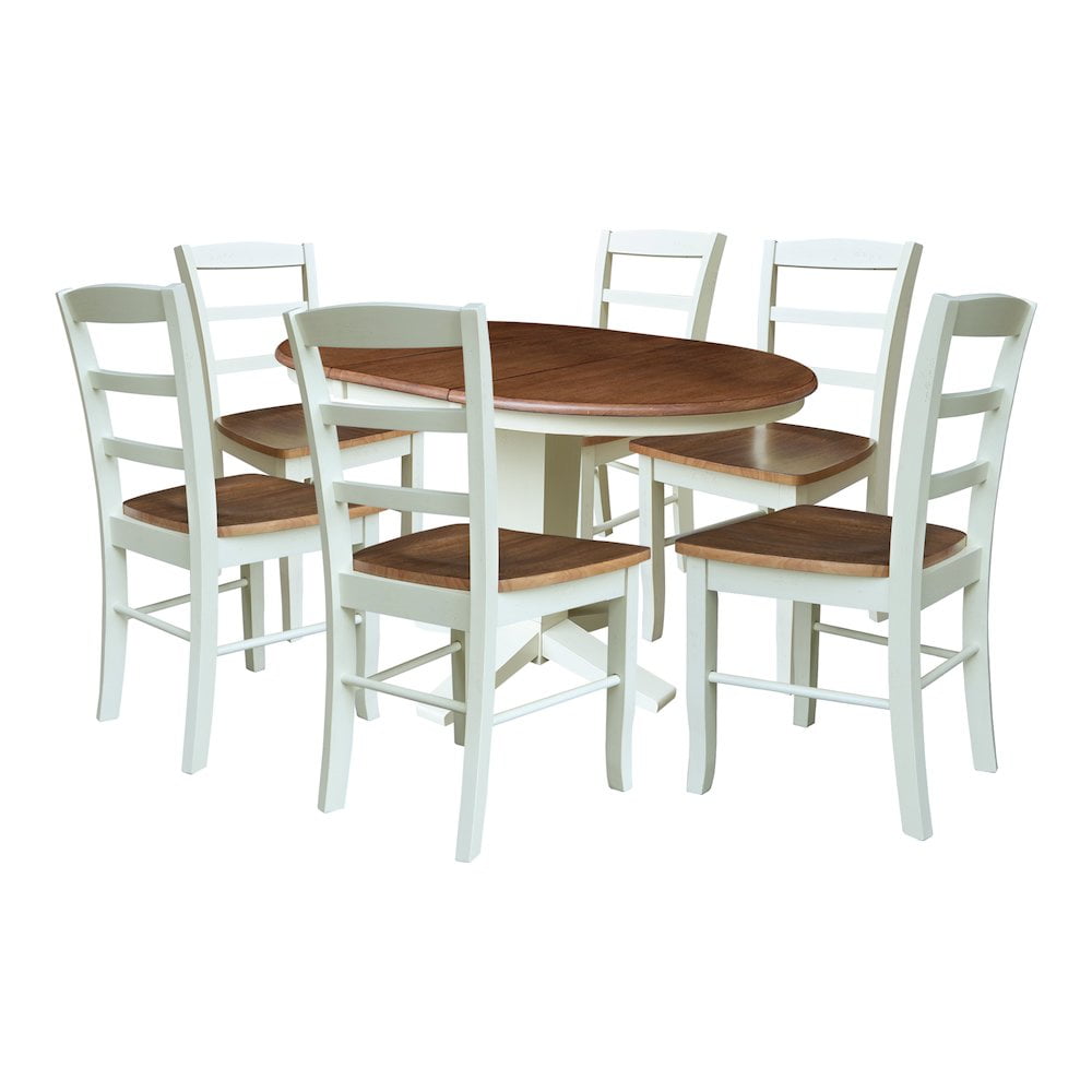 International Concepts 36" Solid Wood Round Extension Dining Table with ...
