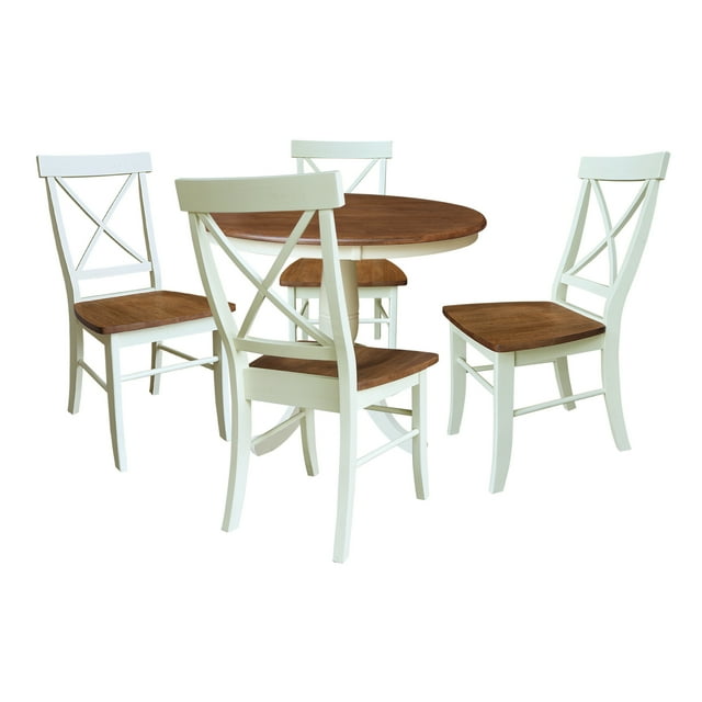 International Concepts 36" Solid Wood Round Top Pedestal Dining Table ...
