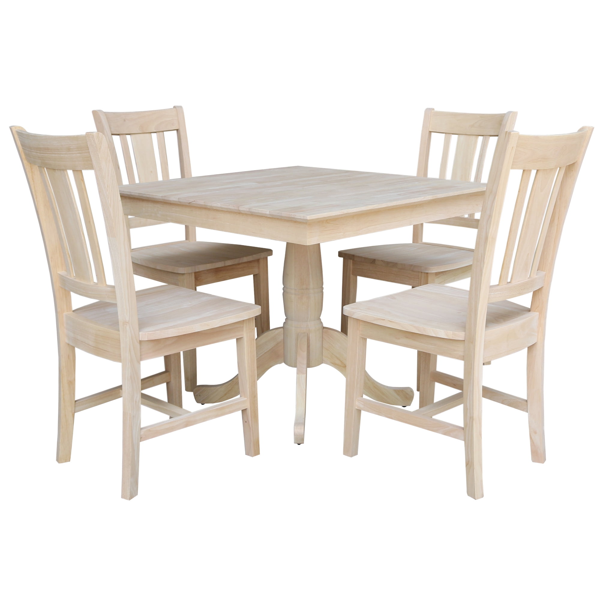 International Concepts 36" x 36" Square Top Pedestal Table With 4 ...