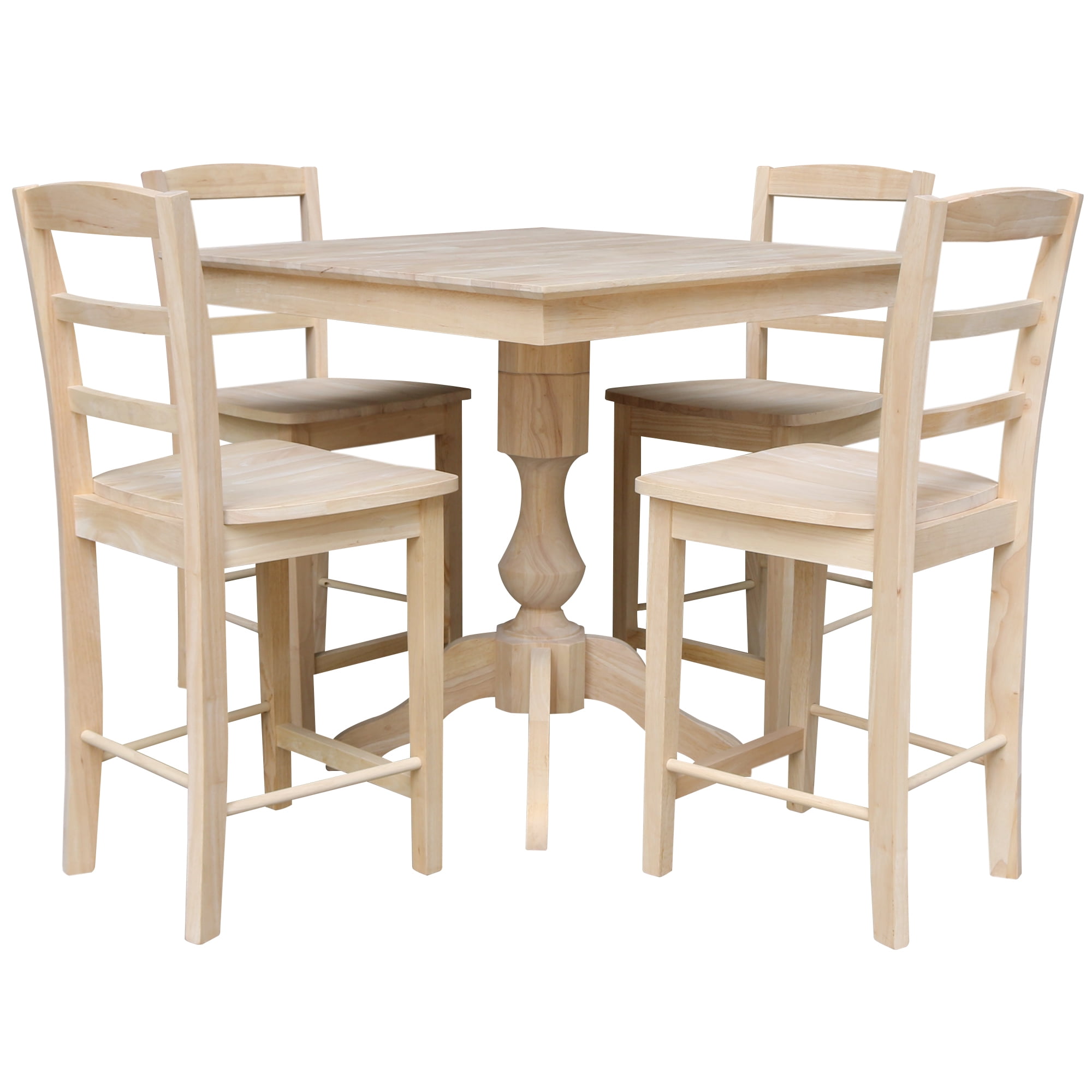 International Concepts 36" x 36" Square Top Pedestal Table With 4 ...
