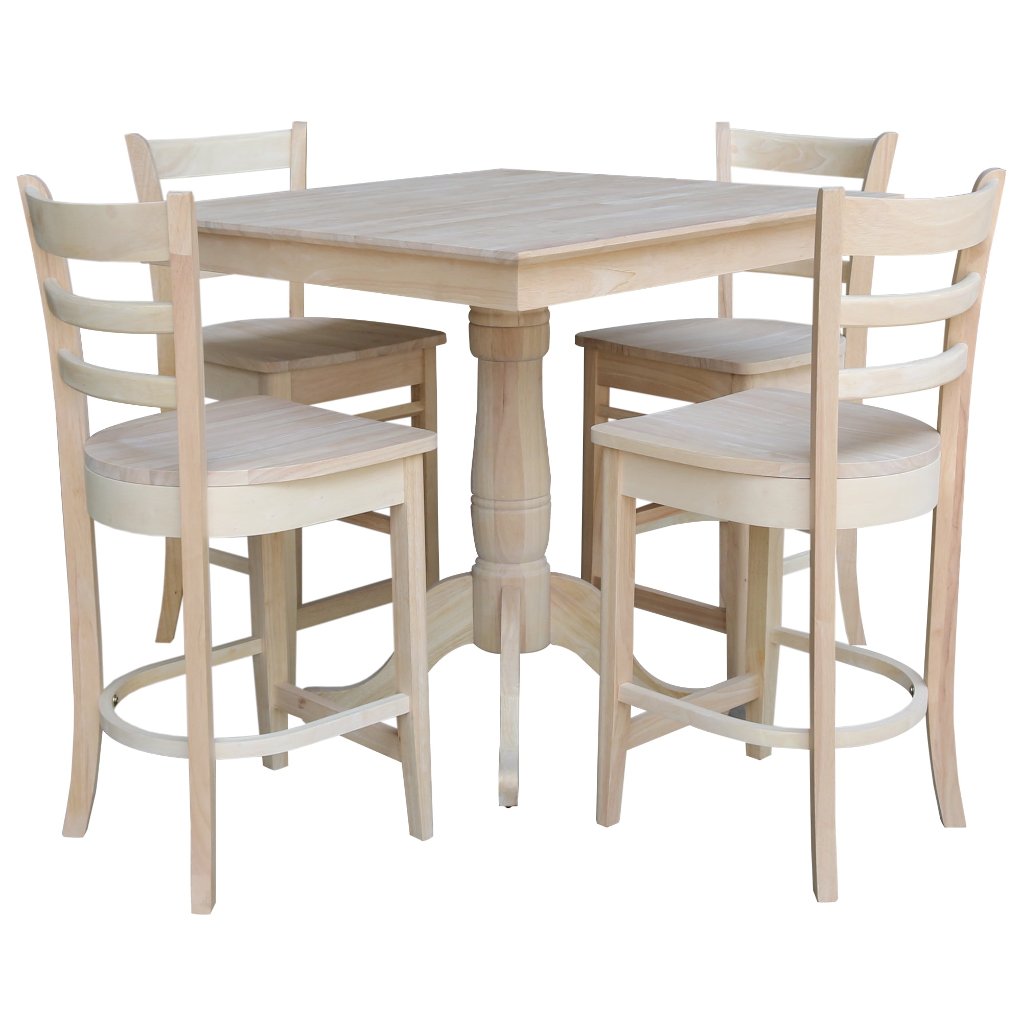 International Concepts 36" x 36" Square Top Pedestal Table With 4 ...