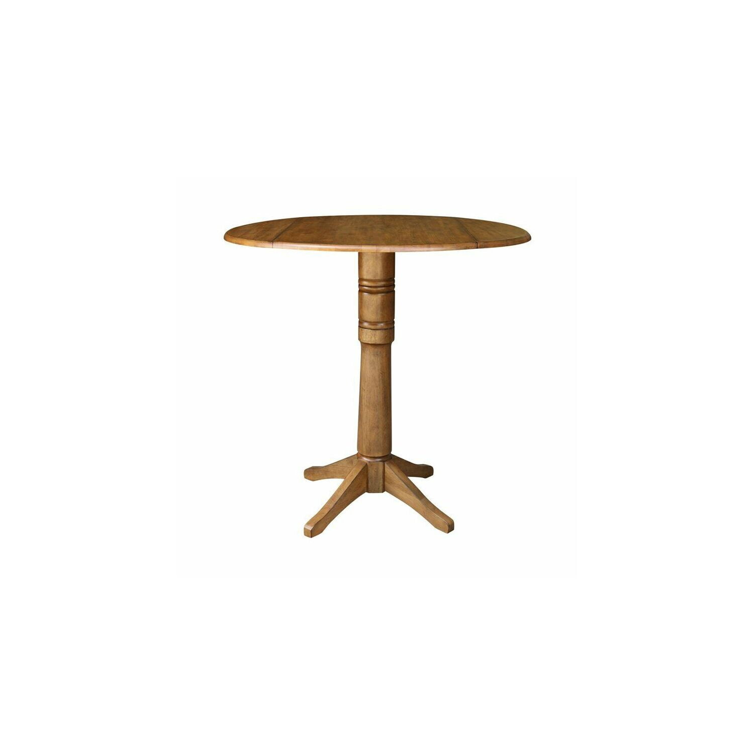 International Concepts 42" Round Dual Drop Leaf Pedestal Table - 42.3"H ...
