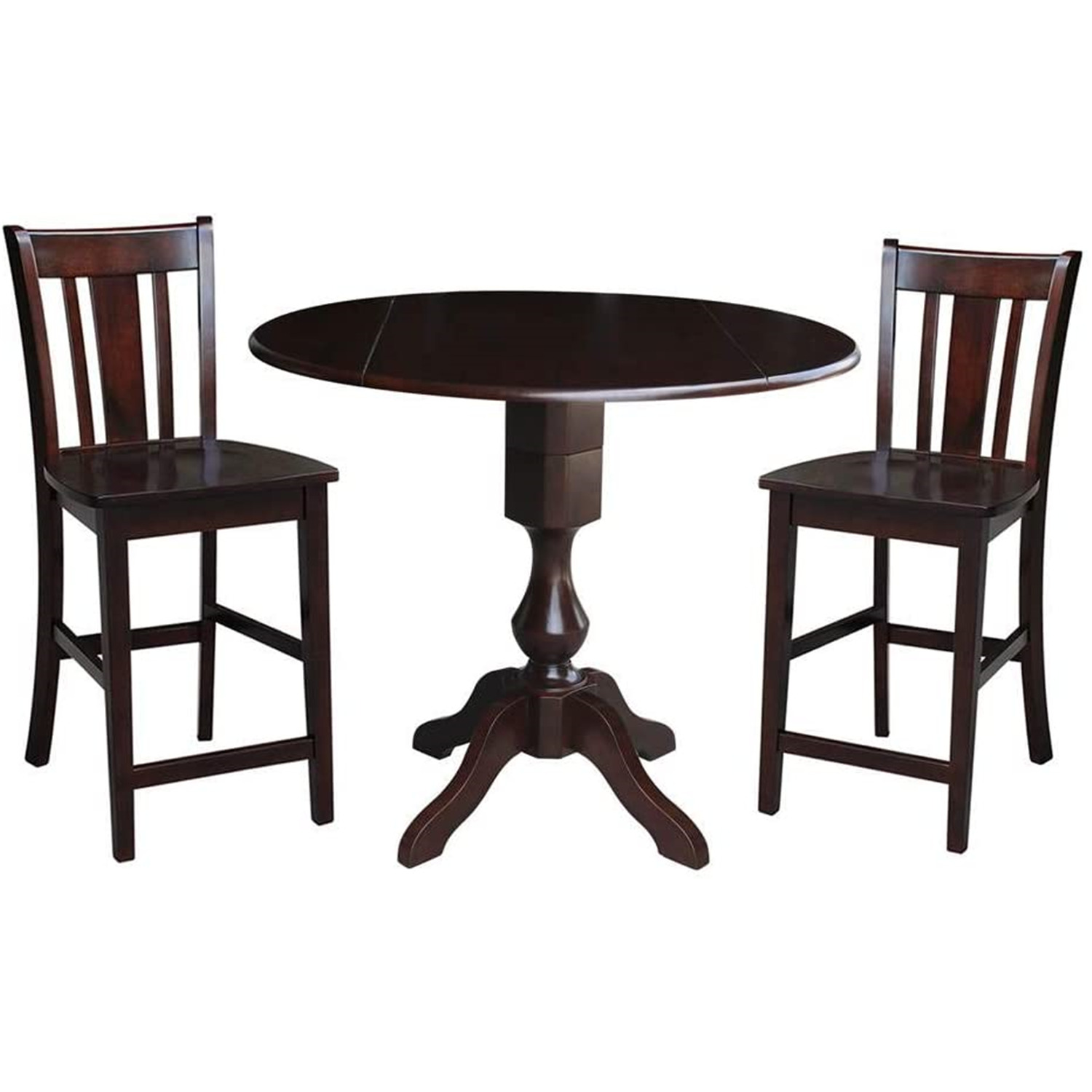 International Concepts 42" Round Pedestal Gathering Height Table with 2 ...