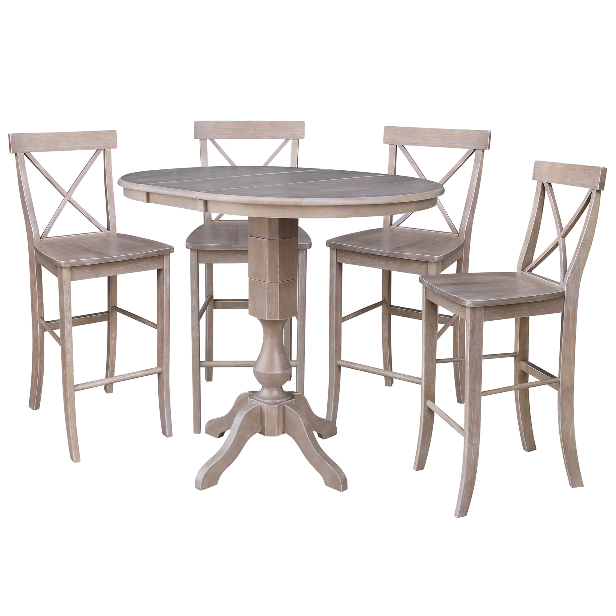 International Concepts 5-Piece Solid Wood Bar Height Dining Set with 36 ...