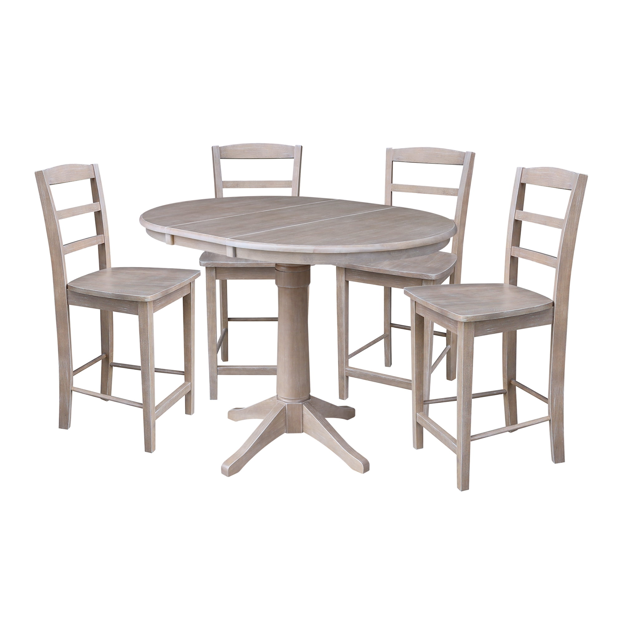 International Concepts 5-Piece Solid Wood Counter Height Dining Set ...