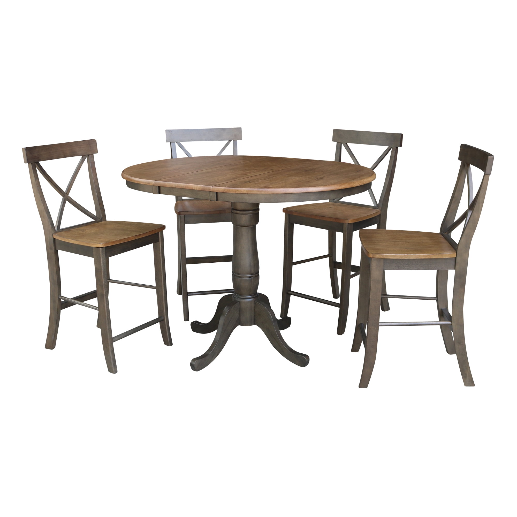 International Concepts 5-Piece Solid Wood Counter Height Dining Set ...